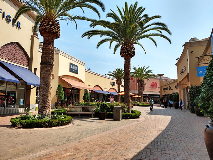 Palm-lined promenades and Mediterranean architecture transform bargain hunting into a resort-like experience&mdash;shopping as California intended it.