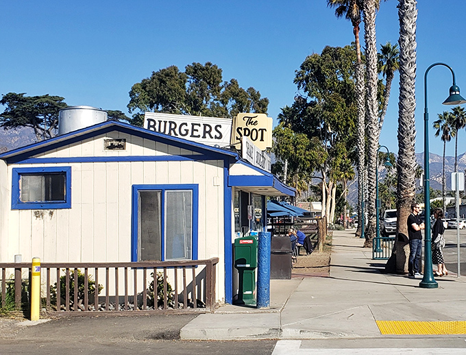 The side view reveals this place's no-frills charm &ndash; it's all about the food, not the facade.