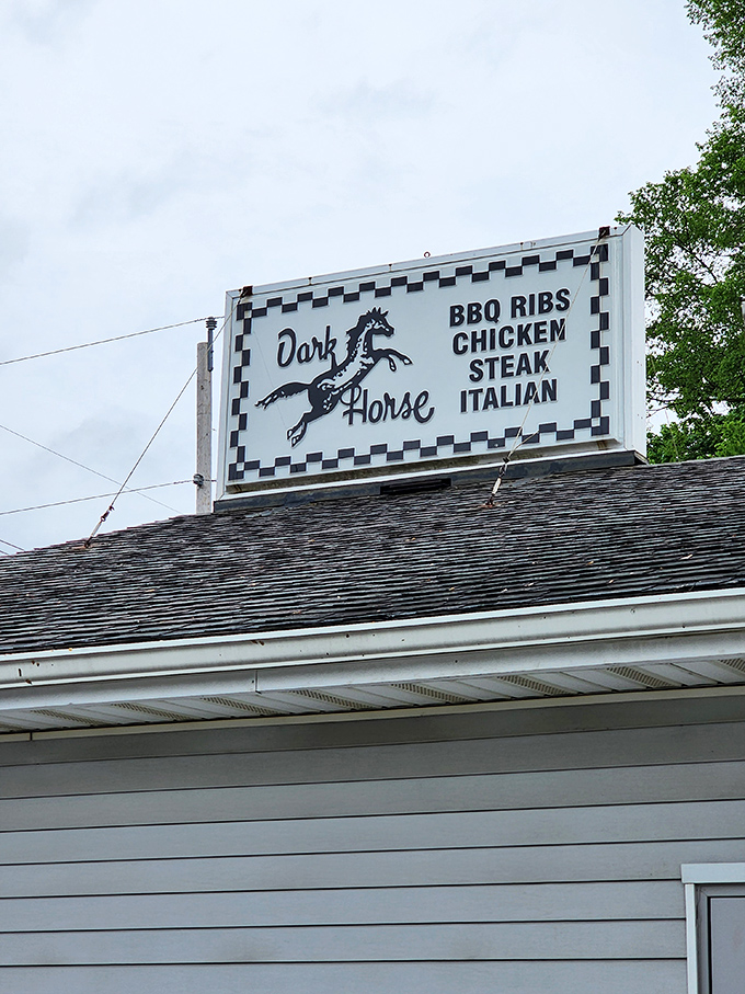 The sign tells you exactly what you need to know – BBQ, ribs, chicken, steak, and Italian. No false advertising here, just honest deliciousness.