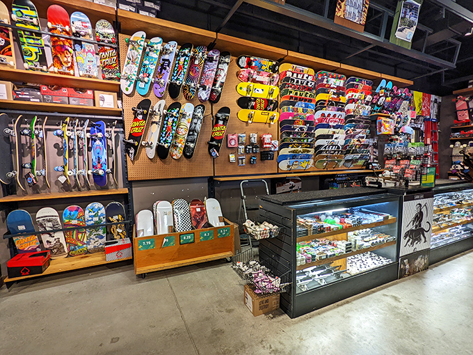 Skateboard central where Tony Hawk would feel at home and your wallet won't feel the grind.