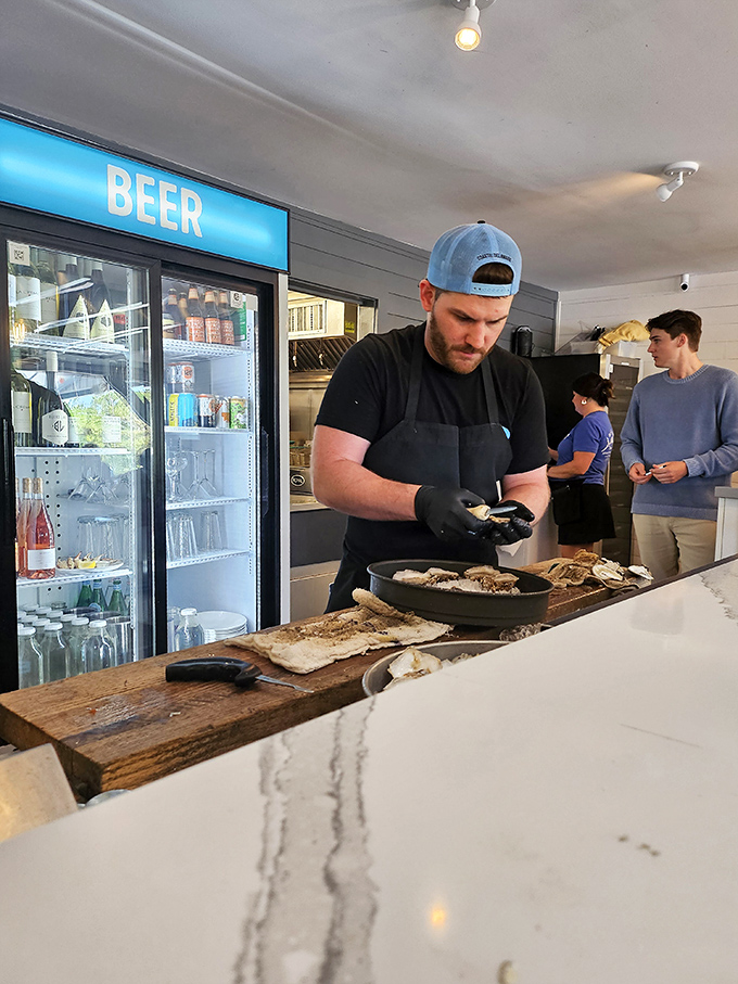 Watch as skilled hands transform humble oysters into treasures &ndash; the raw bar equivalent of a front-row theater seat.