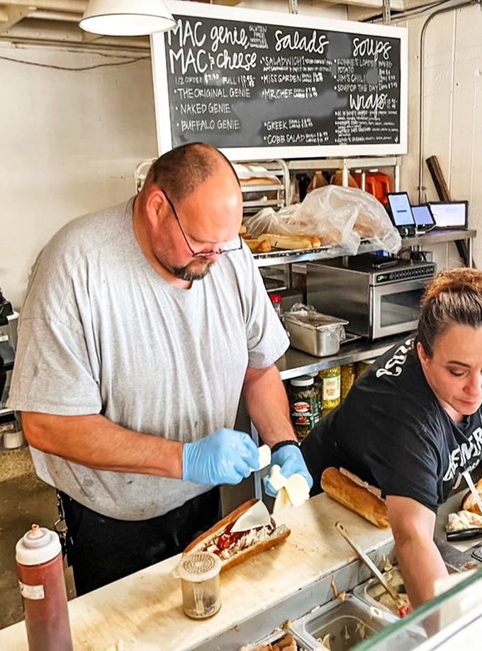 Where sandwich magic happens&mdash;skilled hands assembling layers of flavor with the precision of architects building delicious skyscrapers.