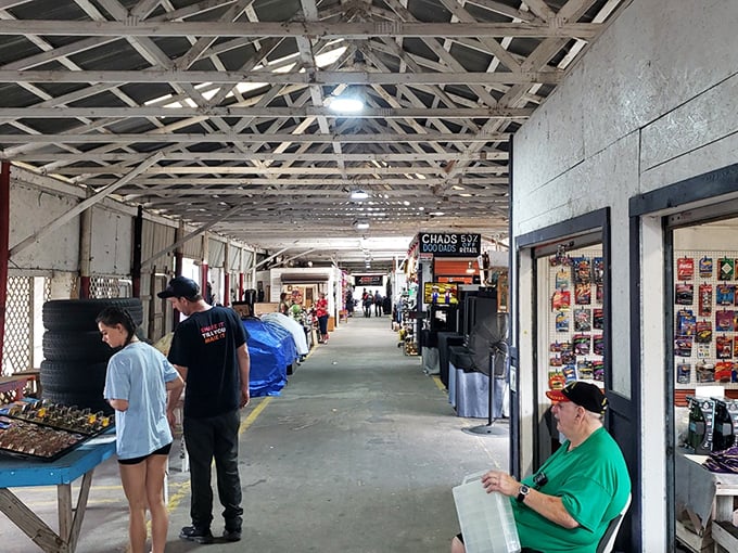 The market's covered walkways offer a comfortable shopping experience rain or shine, with vendors lining both sides like a Main Street of possibilities.