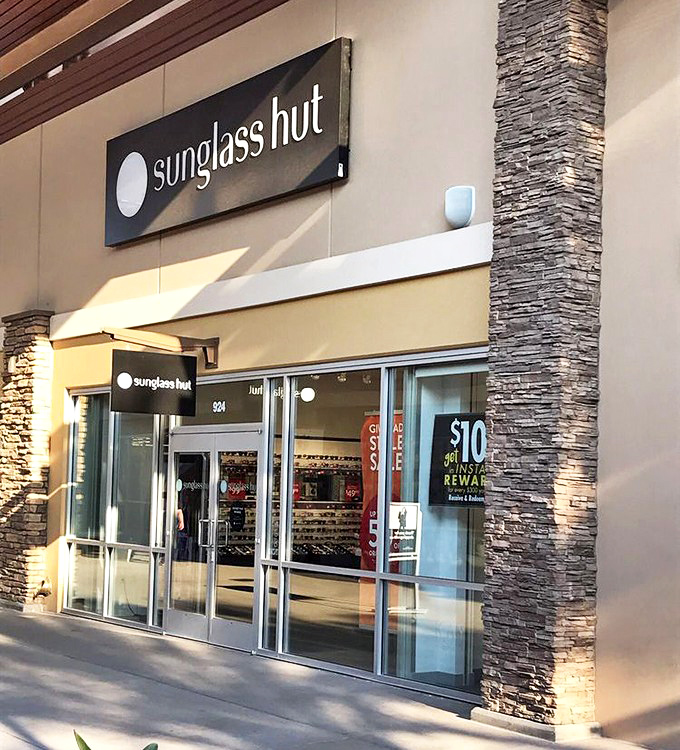 Sunglass Hut: essential shopping in a state with 300+ days of sunshine. Your eyes will thank you almost as much as your style.