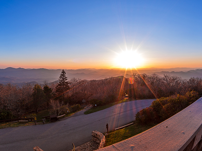 Sunset painting the mountains in gold &ndash; the kind of view that makes you forget to check your phone.