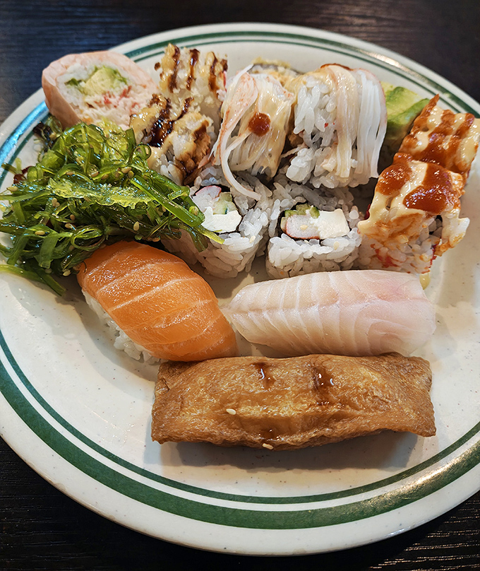 Sushi that proves buffets can do refined too. These colorful rolls and nigiri bring a touch of elegance to your overloaded plate.