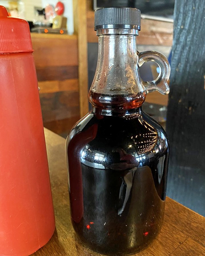 Real maple syrup in glass bottles&mdash;because some traditions are too sacred to mess with or modernize.