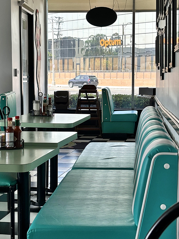 Sliding into these turquoise booths feels like time travel &ndash; minus the paradoxes and with significantly better coffee service.