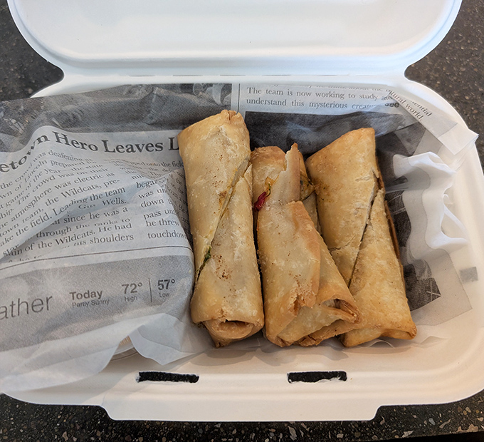 Even takeout gets the royal treatment, with carefully packaged rolls nestled in paper like precious cargo on their journey to your mouth.