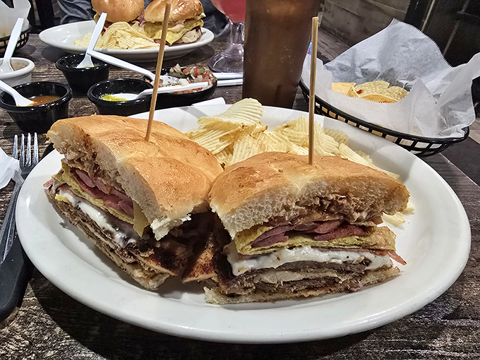 The torta in all its multi-layered glory. Not so much a sandwich as an engineering marvel with flavor stratification that would impress geologists.