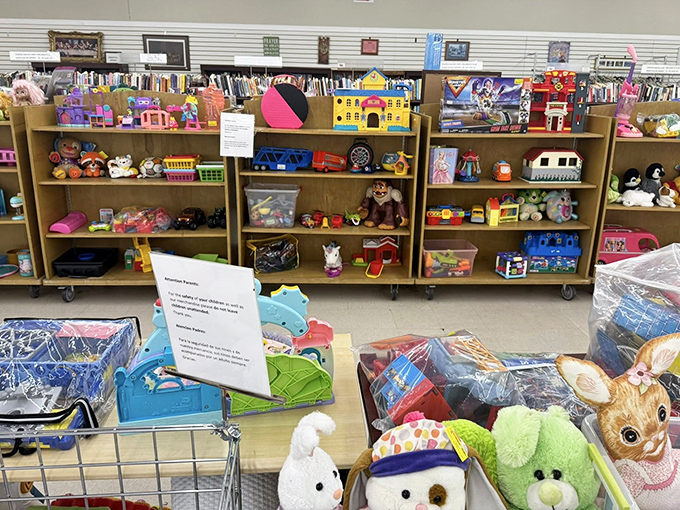 Childhood nostalgia by the shelf-full. These toys have already proven they can survive enthusiastic toddlers. 