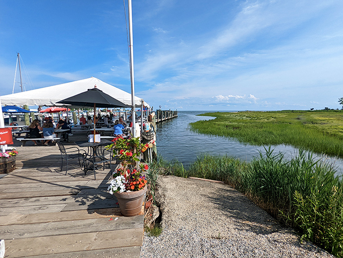 Nature's perfect dining room &ndash; where salt marshes, blue skies, and the gentle lapping of water create the ideal backdrop for seafood feasting.