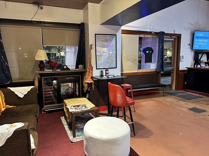 A cozy nook for waiting patrons that feels more "London flat" than "Nevada strip mall." The Codfather's attention to British atmosphere extends to every corner.