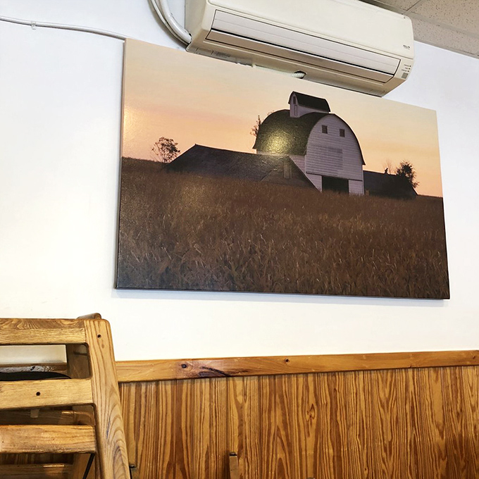 Rural Ohio comes indoors with artwork that reminds you where your breakfast began&mdash;in fields of grain under big Midwestern skies.