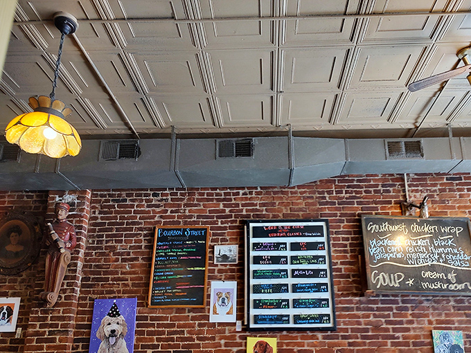 Wall decorations that tell stories while you create your own over dinner and drinks.