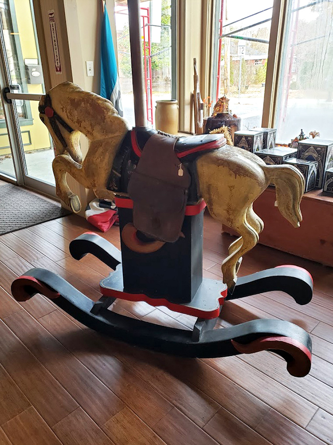 This rocking horse has probably given hundreds of children their first gallop&mdash;worn in all the right places from years of joy.