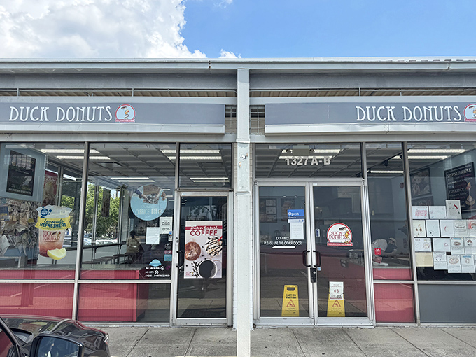 Duck Donuts' bright, modern storefront brings a touch of Outer Banks vacation vibes to Rockville's busy Pike.