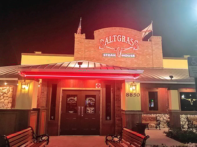 Saltgrass brings authentic Texas steakhouse charm to Orlando with rustic style and serious beef.