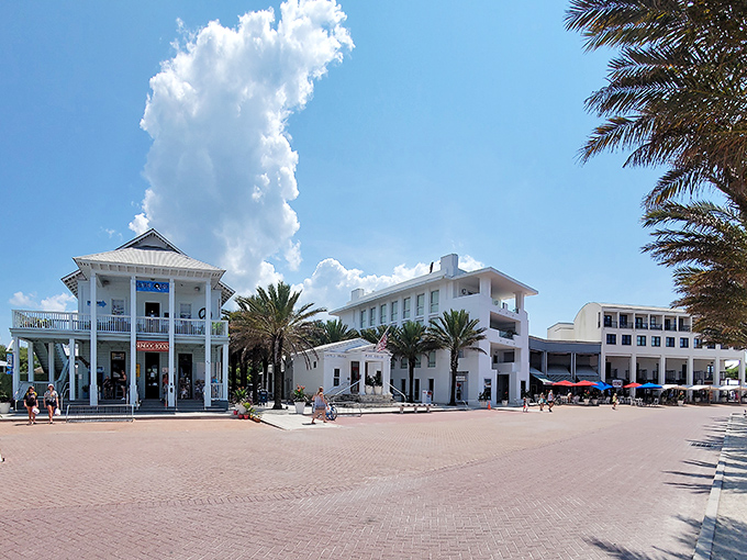Seaside's pristine plaza could double as a movie set&mdash;oh wait, it did! That "Truman Show" perfection isn't CGI, it's just Tuesday in paradise.