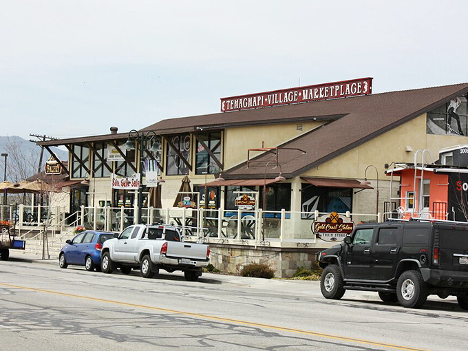 The Tehachapi Village Marketplace offers small-town shopping in a mountain community where retirement dollars go further than you'd expect in California.