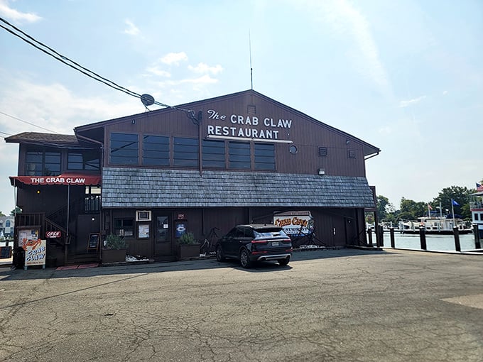 The Crab Claw's rustic exterior has weathered many seasons. Like the watermen who bring in their daily catch.