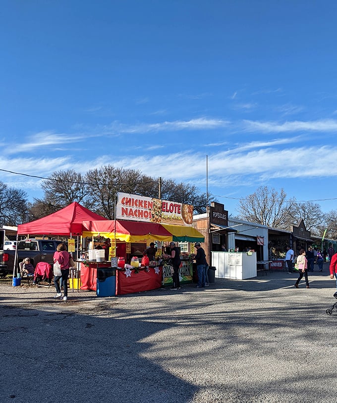 Vibrant food stalls offer a taste of border town cuisine. Those nachos and elotes are calling my name!