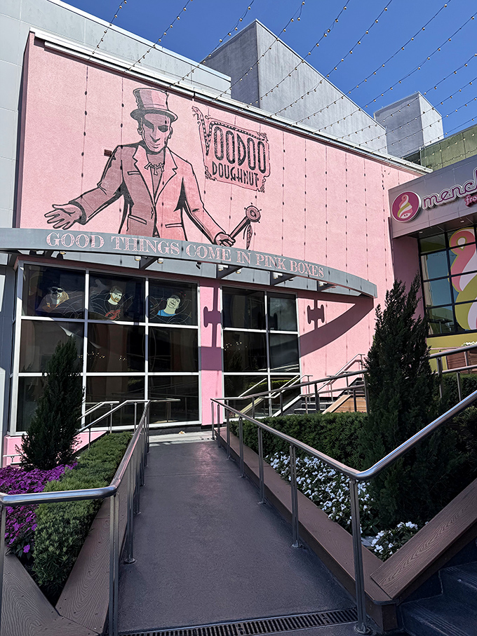 Voodoo's pink building stands out like a flamingo in a penguin colony&mdash;bold, unapologetic, and perfectly Portland-meets-Orlando.