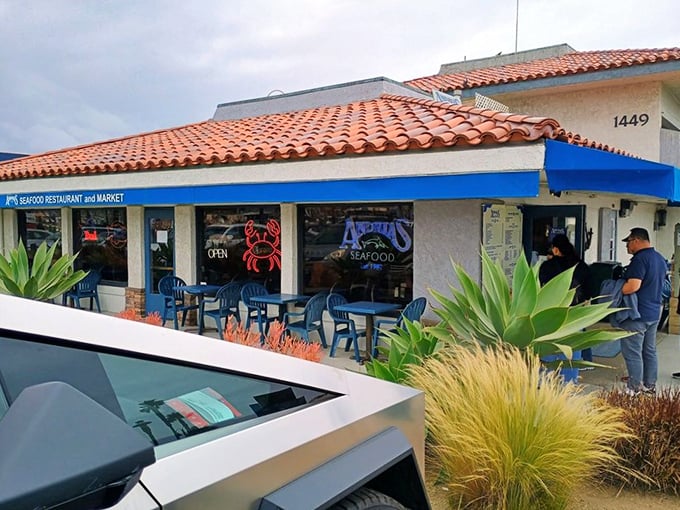 That Spanish tile roof covers some of California's most honest seafood - no fancy tricks, just fresh fish.