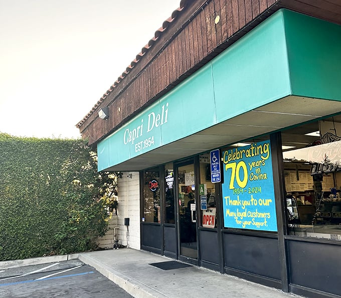 That classic deli storefront promises old-school flavors made with time-tested recipes and genuine care.