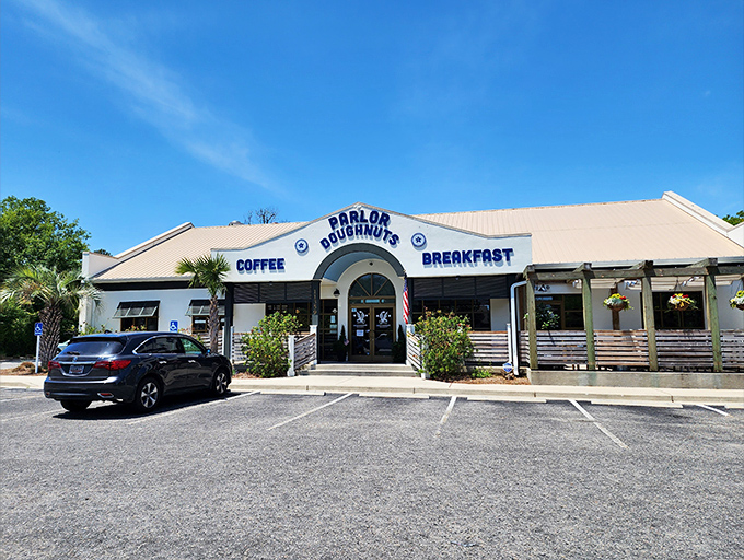 The palm trees outside Parlor Doughnuts remind you that life's too short not to enjoy a layered donut by the beach.