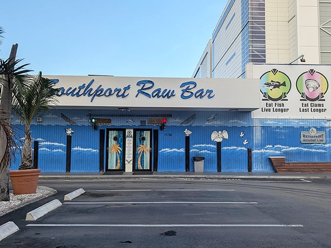 That wave-painted exterior isn't just decoration &ndash; it's foreshadowing the ocean of flavor waiting inside.