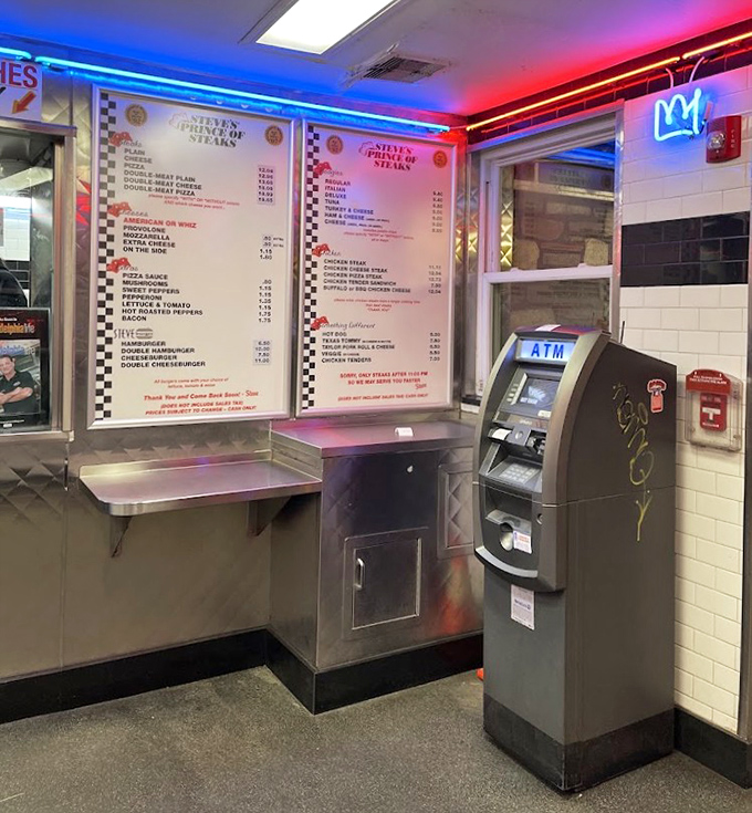 The ATM stands guard like a bouncer at the club of deliciousness&mdash;"Cash only" isn't a limitation, it's part of the experience.