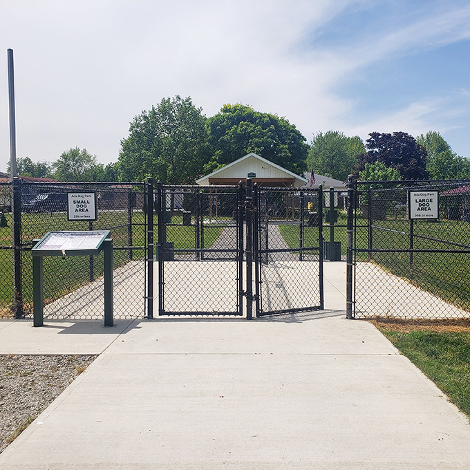 Even dogs get the small-town treatment in Ada, where this park offers four-legged friends their own social gathering spot.
