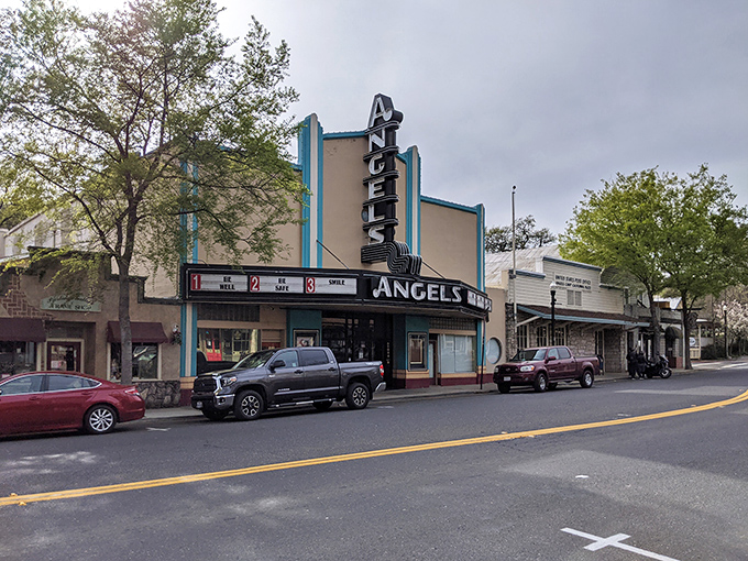 The Angels Theater marquee still lights up Main Street, a beacon of entertainment in a town that knows how to keep things simple.