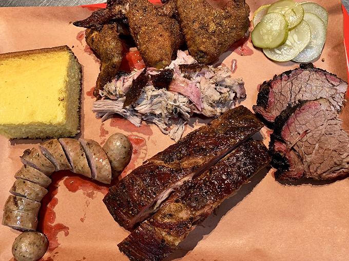 The BBQ sampler platter&mdash;where FOMO goes to die and food comas are born. Worth every minute of the inevitable nap that follows.