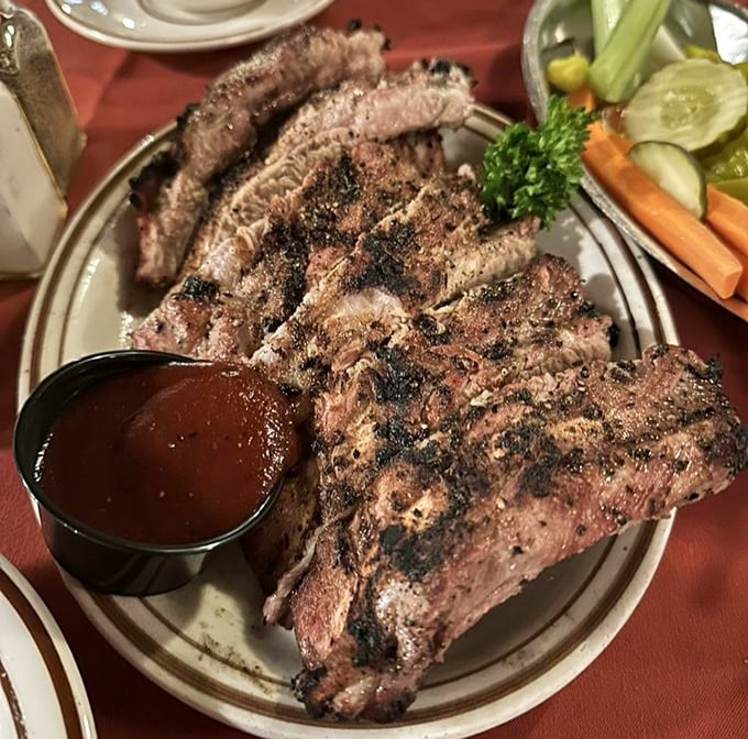 These ribs aren't just falling off the bone&mdash;they're practically jumping onto your fork, begging to be devoured alongside that house barbecue sauce.