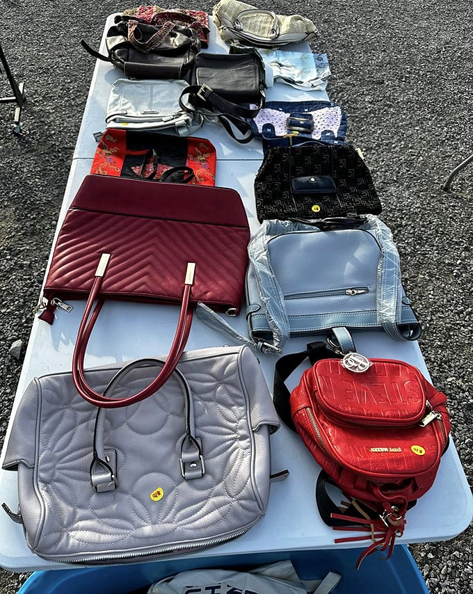 Handbag heaven for the fashionista on a budget. That red Michael Kors lookalike is practically stealing glances already.