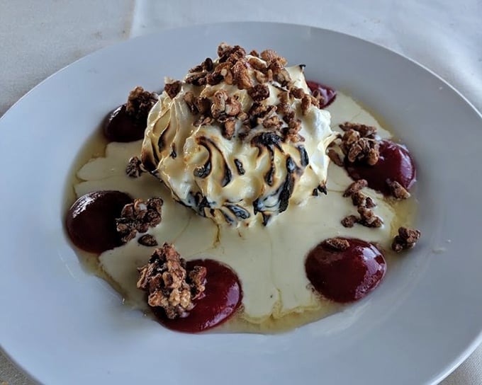 This isn't just dessert&mdash;it's a science experiment gone deliciously right, where ice cream somehow survives being surrounded by warm berry compote and crunchy granola.