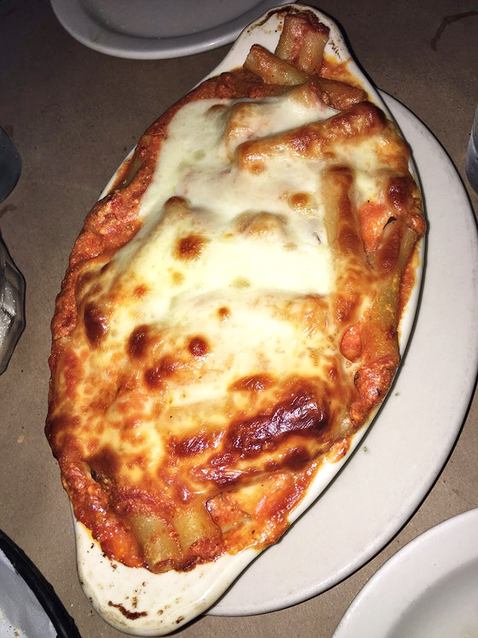 Baked ziti that's having an identity crisis&mdash;is it pasta? Is it lasagna? Does it matter when it tastes this comforting?