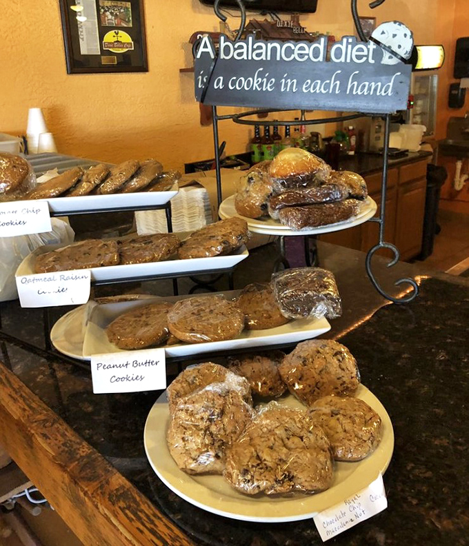"A balanced diet is a cookie in each hand"&mdash;Dixie Belle's philosophy on dessert is displayed above homemade cookies that look worth every calorie.