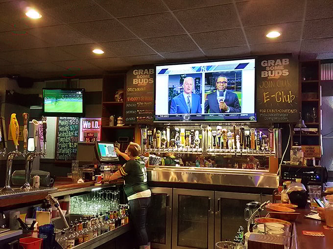 The bar area isn't just serving drinks&mdash;it's serving community. Where else can you watch the game while debating the Packers' offensive line?