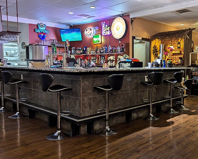 The bar area offers liquid courage for spice novices and celebration stations for those who conquered the heat levels.