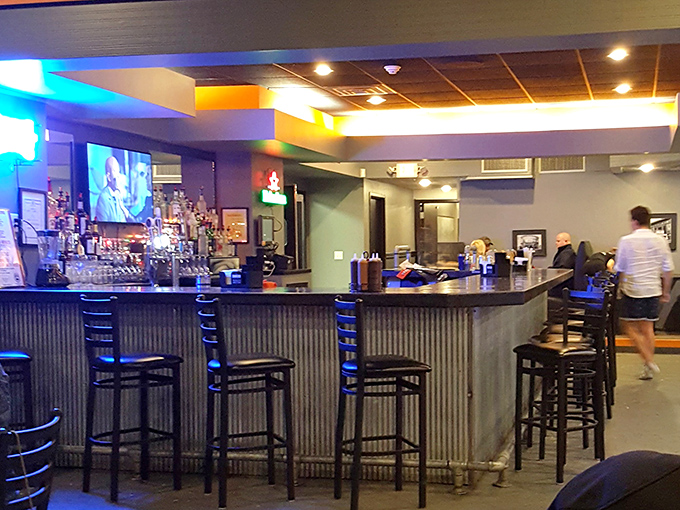 The bar area: where bourbon meets barbecue in a match made in Nebraska heaven. A place to contemplate life's big questions, like "Should I order more brisket?"