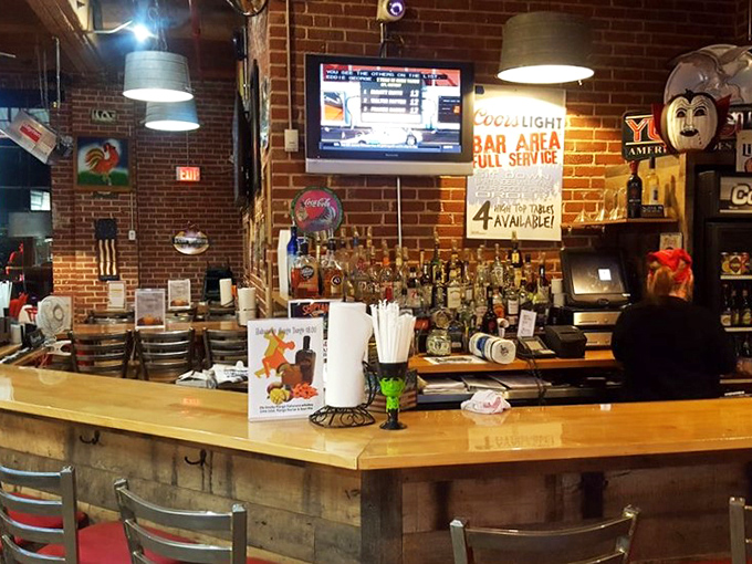 The bar area &ndash; because nothing complements slow-smoked meats quite like a cold beverage and good company.