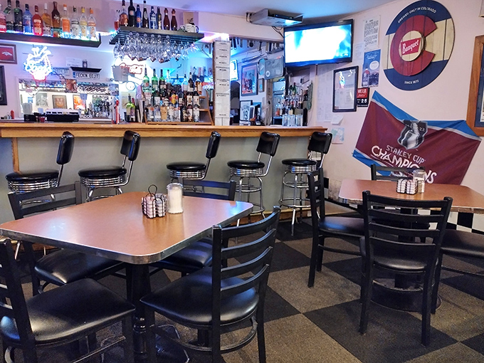 The bar area whispers, "Breakfast cocktails exist for a reason," and suddenly your Tuesday morning feels like Saturday.