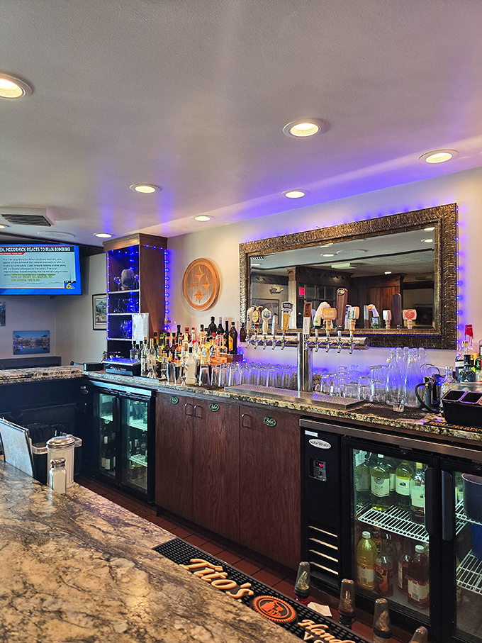The bar's impressive selection suggests you might want to consider a designated driver—or better yet, book a nearby room.