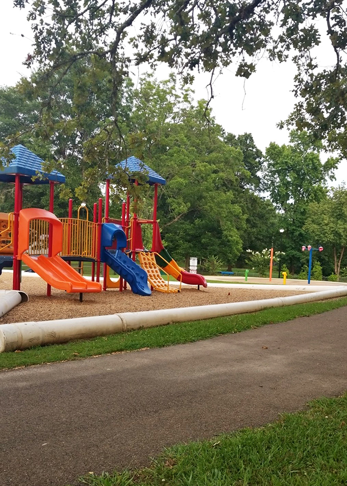Bicentennial Park's playground equipment costs nothing to enjoy, unlike those pay-to-play entertainment centers sprouting everywhere else.