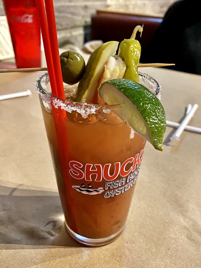 Their Bloody Mary comes fully loaded like a seafood survival kit &ndash; pickles, olives, shrimp, and enough spice to wake up your weekend.