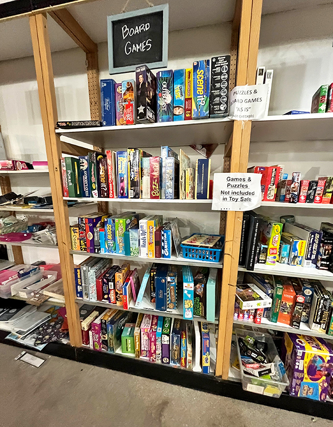 Board game heaven! From Monopoly to Scrabble, these boxes contain rainy day entertainment waiting to create new family memories around your table.