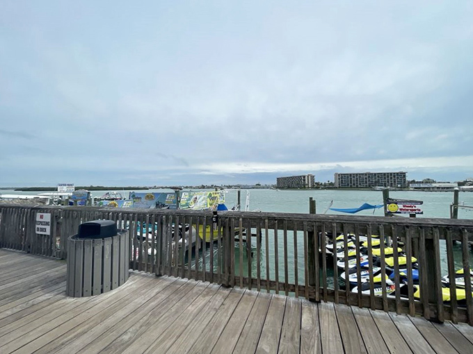 The view from the boardwalk reminds you why you came to Florida in the first place. Water, sky, and the promise of fresh seafood&mdash;the trifecta of vacation perfection.